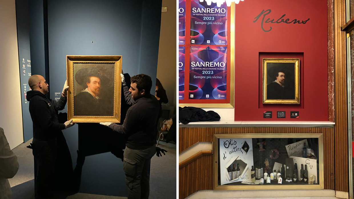 Copia d'epoca di ritratto di Rubens dalla mostra genovese a Sanremo ...